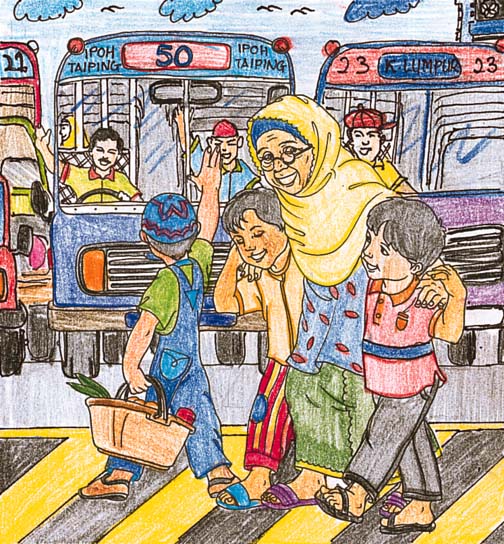 Boys Helping Elderly Woman Cross The Street | Al-Islam.org