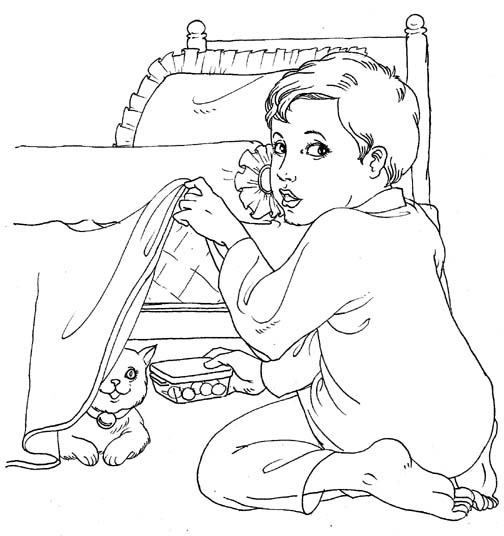 People Hiding In Closet Drawing Sketch Coloring Page